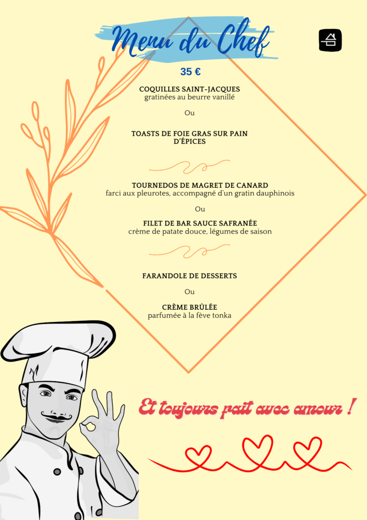 Restaurant Relais de l'Estuaire - La carte du restaurant de l'estuaire